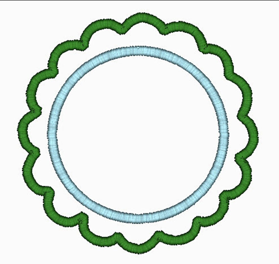 Scalloped Frame Embroidery Design Machine Applique - Etsy