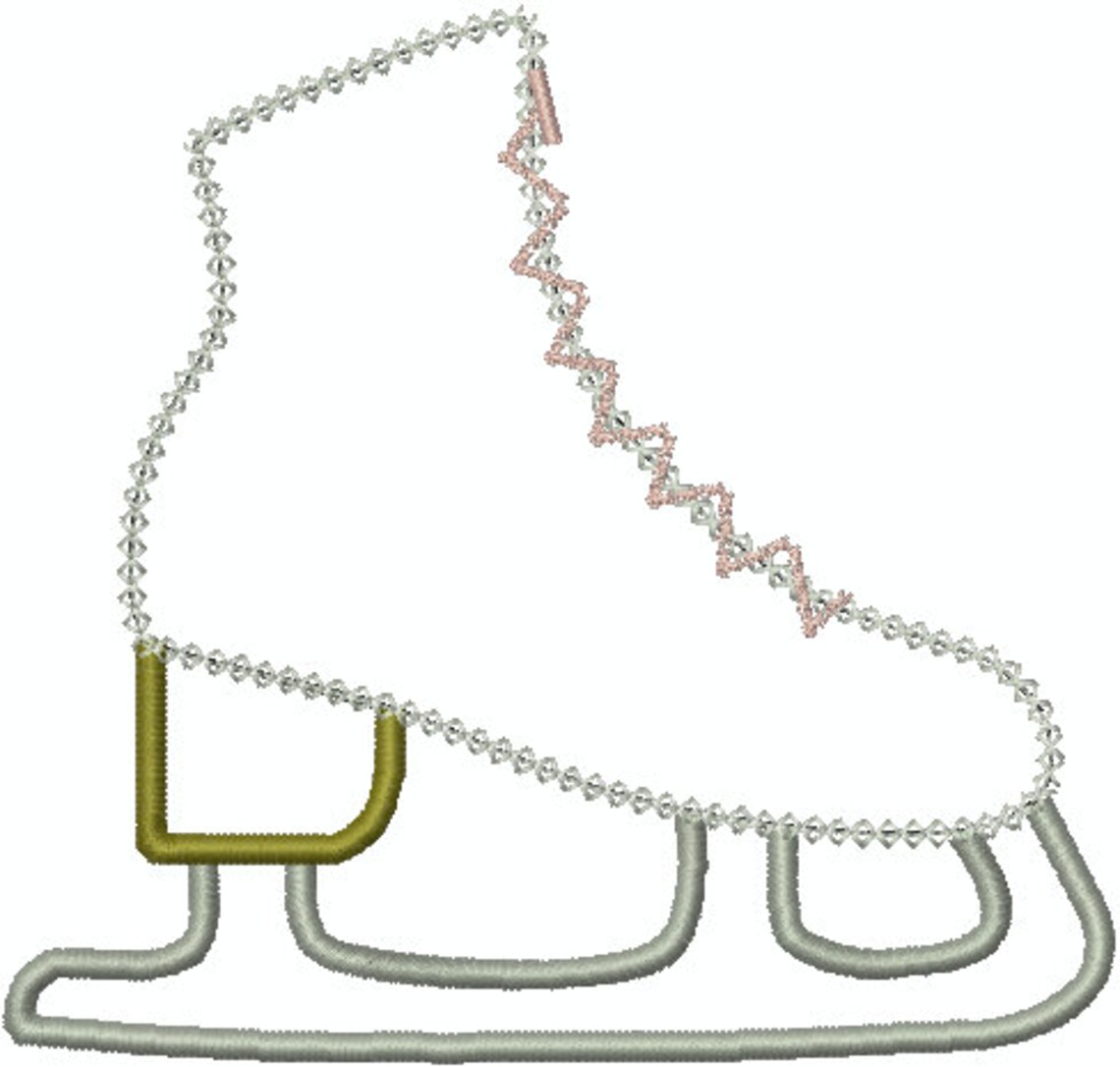 Winter Ice Skate Digital Embroidery Design Machine Applique - Etsy
