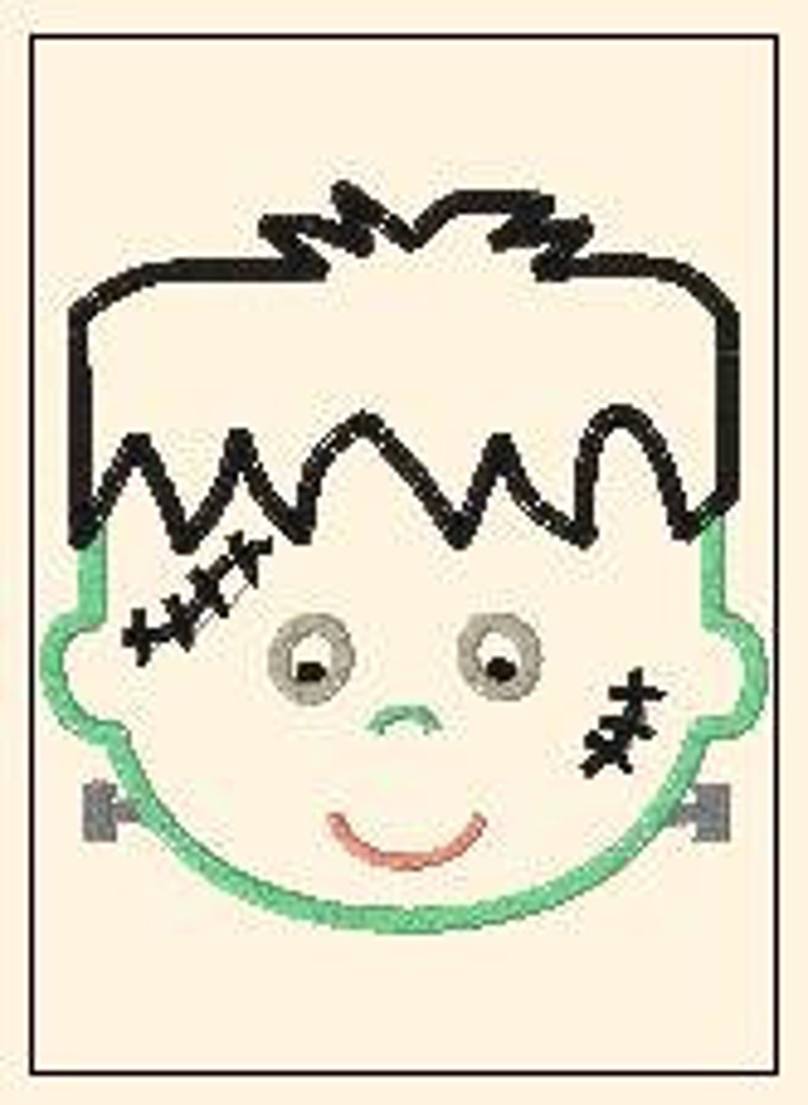 Halloween Frank Face Digital Embroidery Design Machine - Etsy