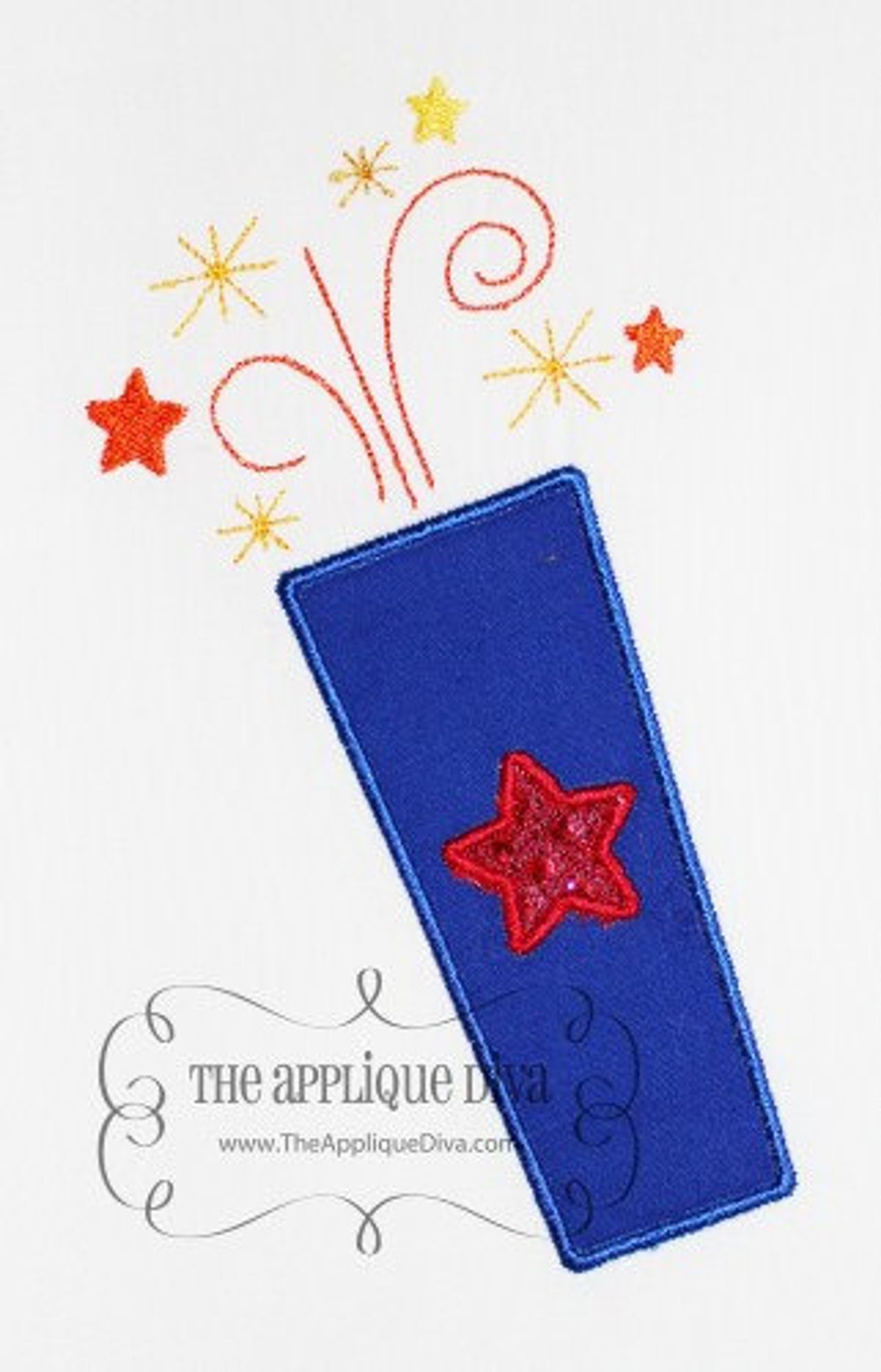 4th of July Simple Firecracker Design Applique - Etsy