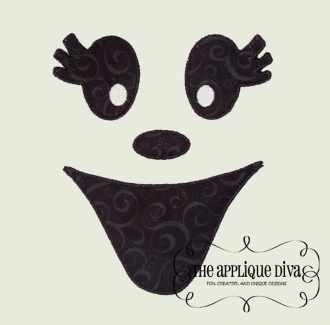 Halloween Girl Ghost Face Embroidery Design Machine Applique - Etsy