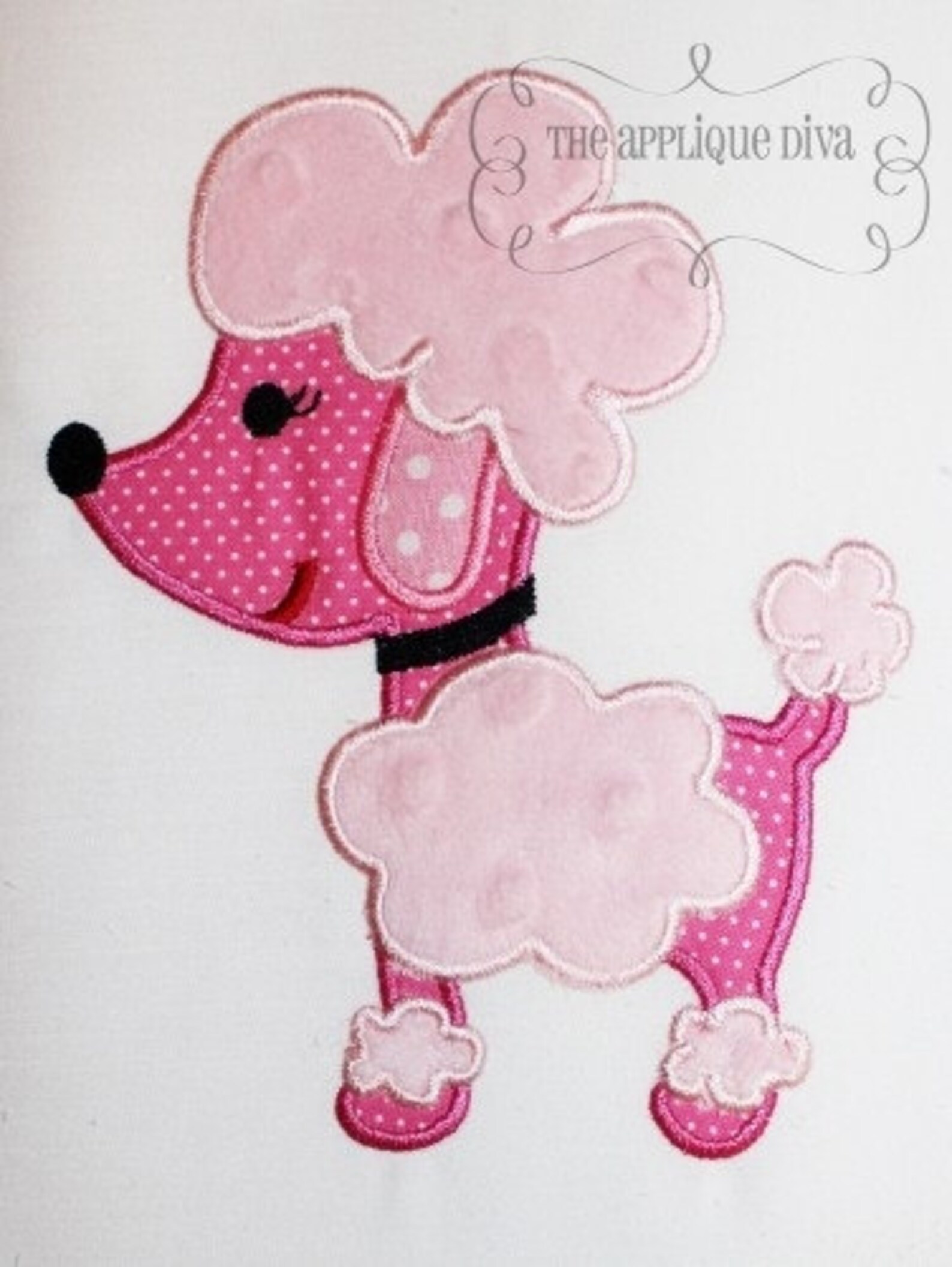 Paris Pink Poodle Embroidery Design Machine Applique - Etsy