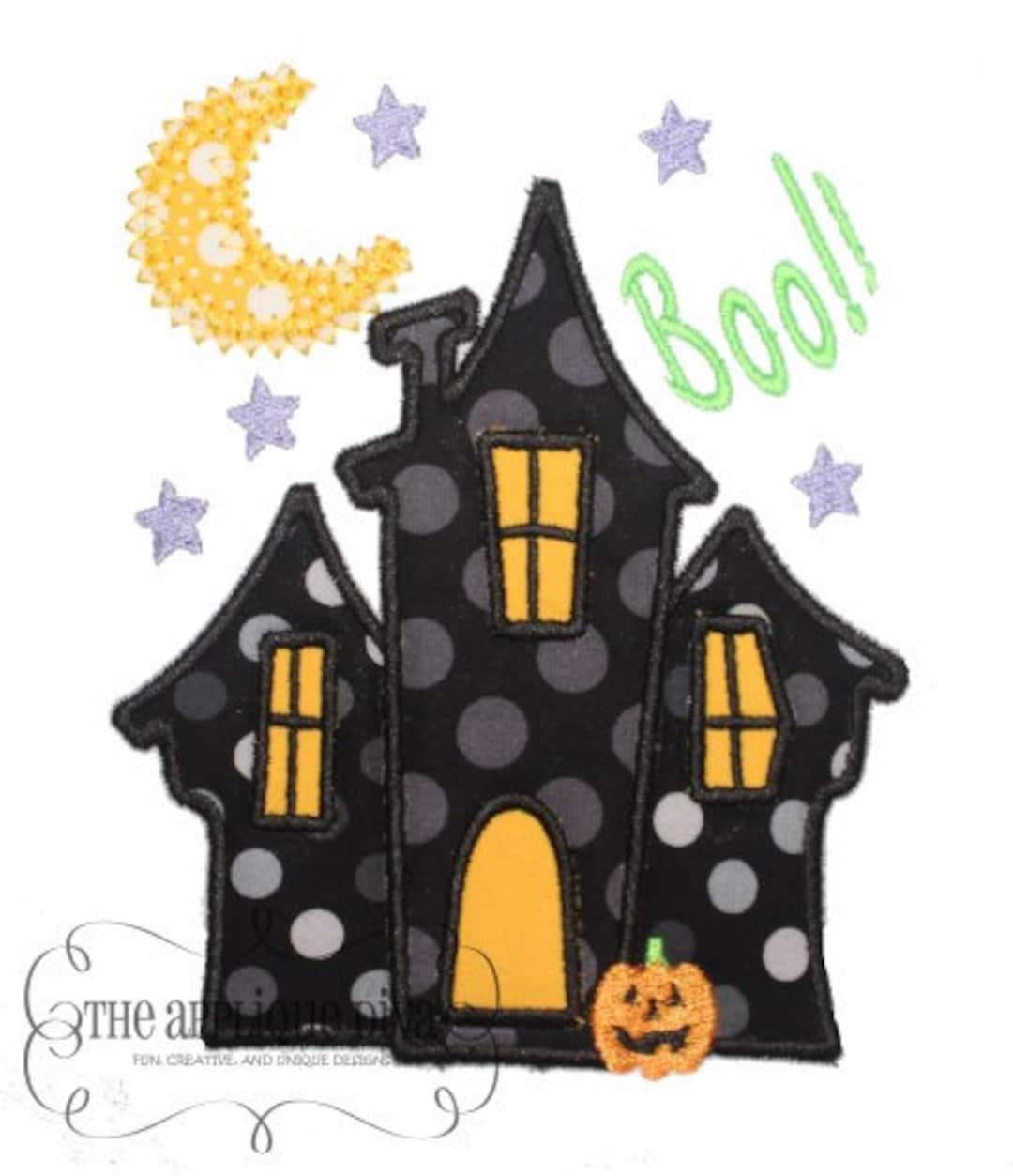 Halloween Haunted House Digital Embroidery Design Machine Applique - Etsy