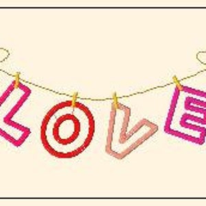 Valentine's Day Love on the Line Digital Embroidery Design Machine ...