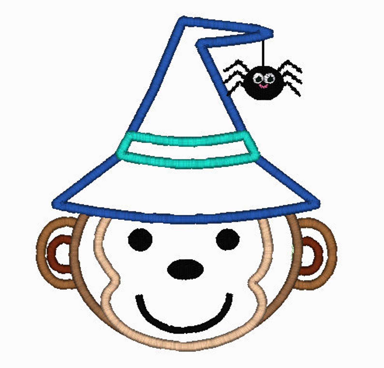 Halloween Monkey Witch Embroidery Design Machine Applique - Etsy