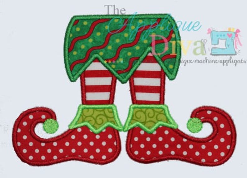 Christmas Elf Feet 2 Digital Embroidery Design Machine Applique - Etsy