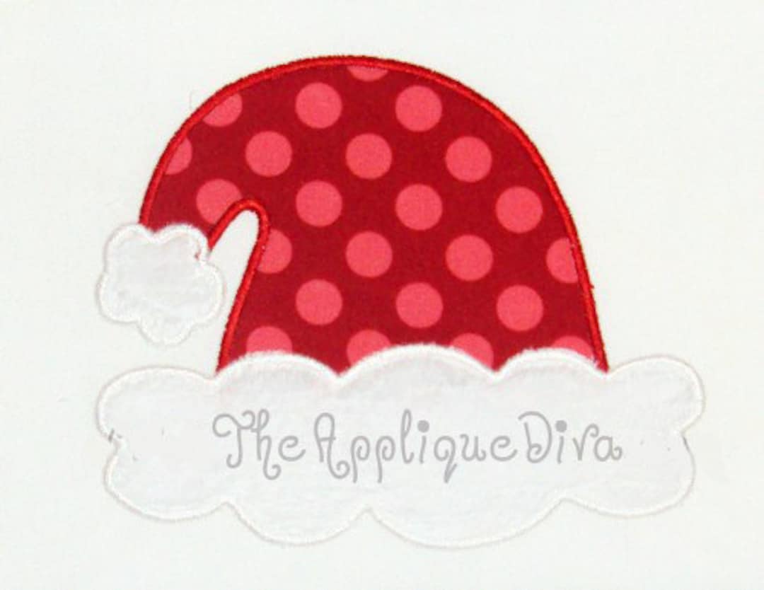 Christmas Santa Hat Embroidery Design Machine Applique - Etsy