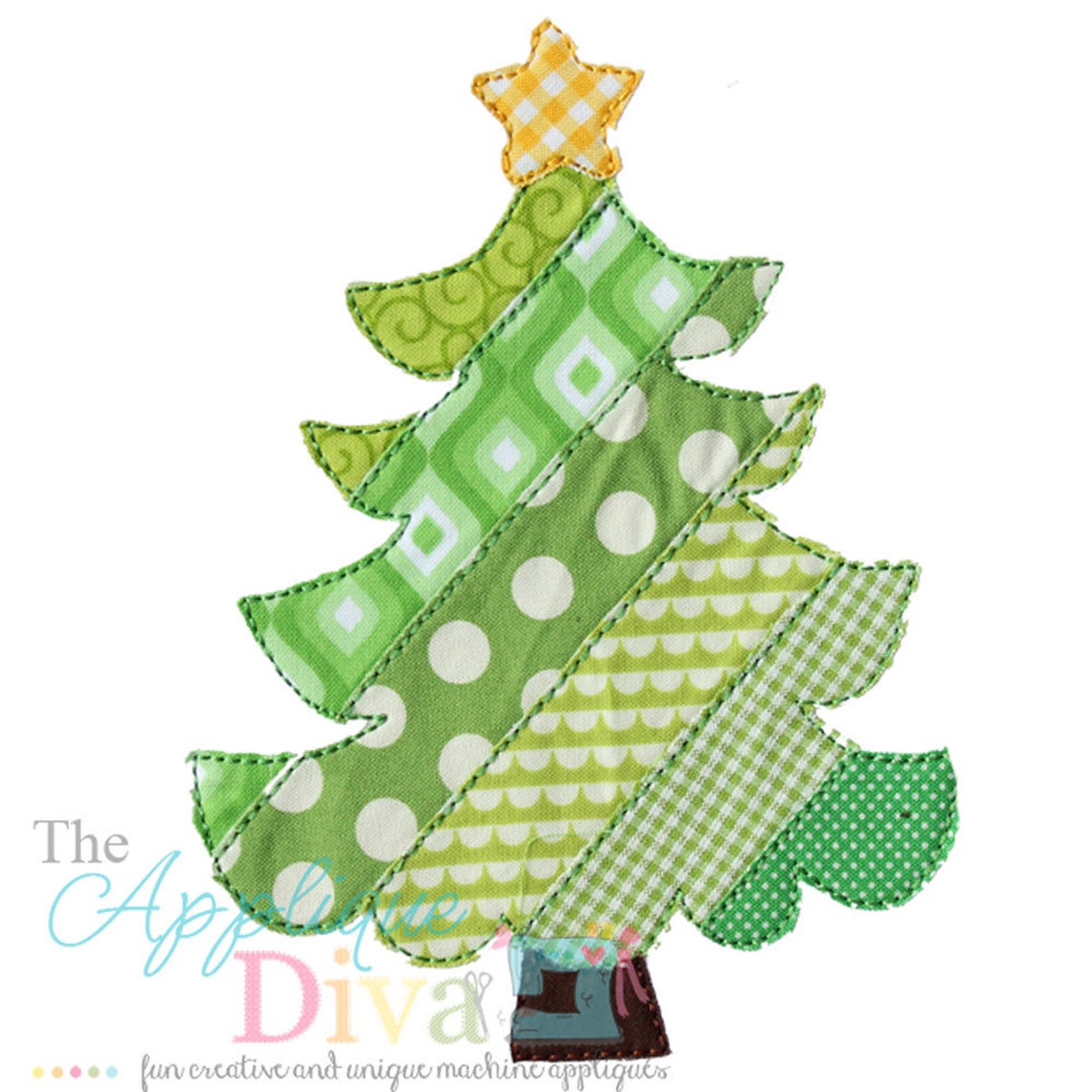 Christmas Patchwork Tree Digital Embroidery Design Machine Applique - Etsy