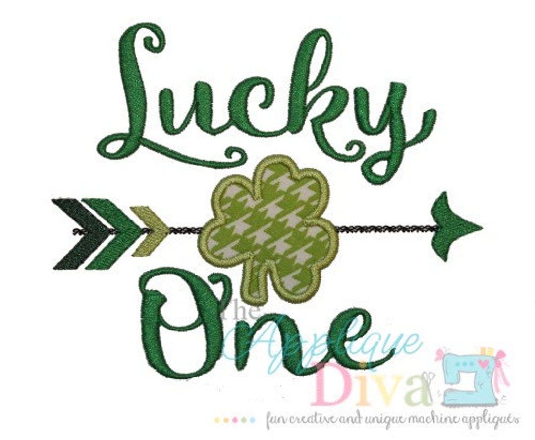St Patrick's Day Lucky One Digital Embroidery Design Machine Applique ...