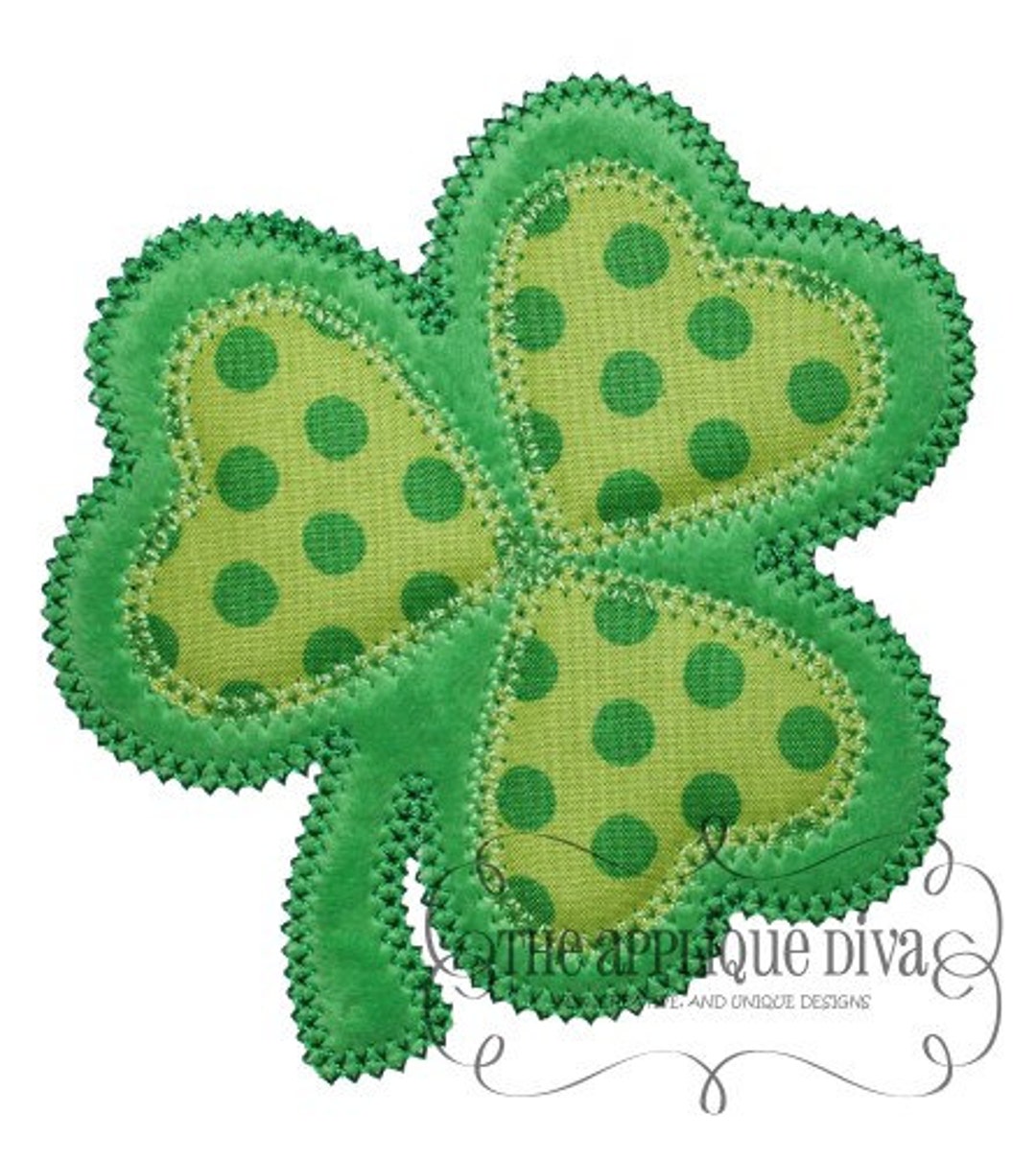 St Patrick's Day Double Shamrock Digital Embroidery Design Machine ...