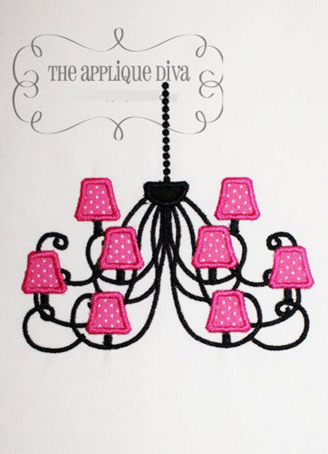 Paris Chandelier Embroidery Design Machine Applique - Etsy