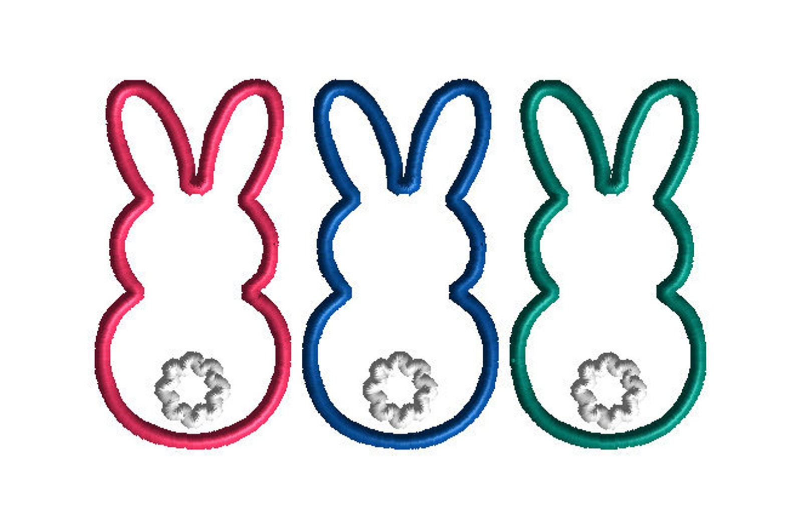 Easter 3 Rabbits or Bunnies Embroidery Design Machine Applique - Etsy