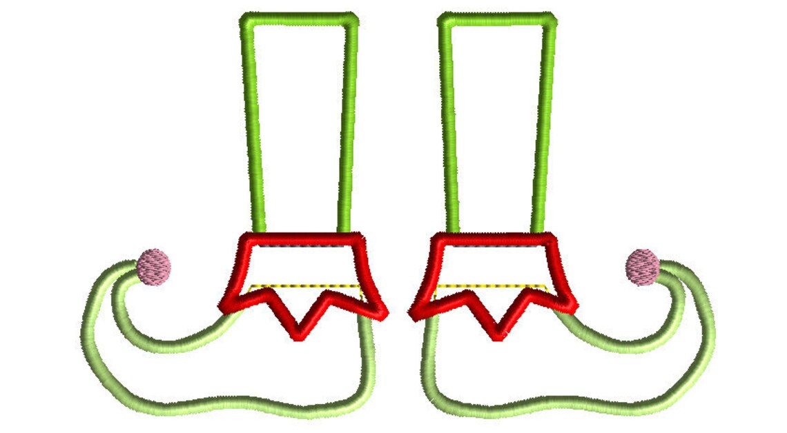Christmas Elf Shoes Embroidery Design Machine Applique - Etsy