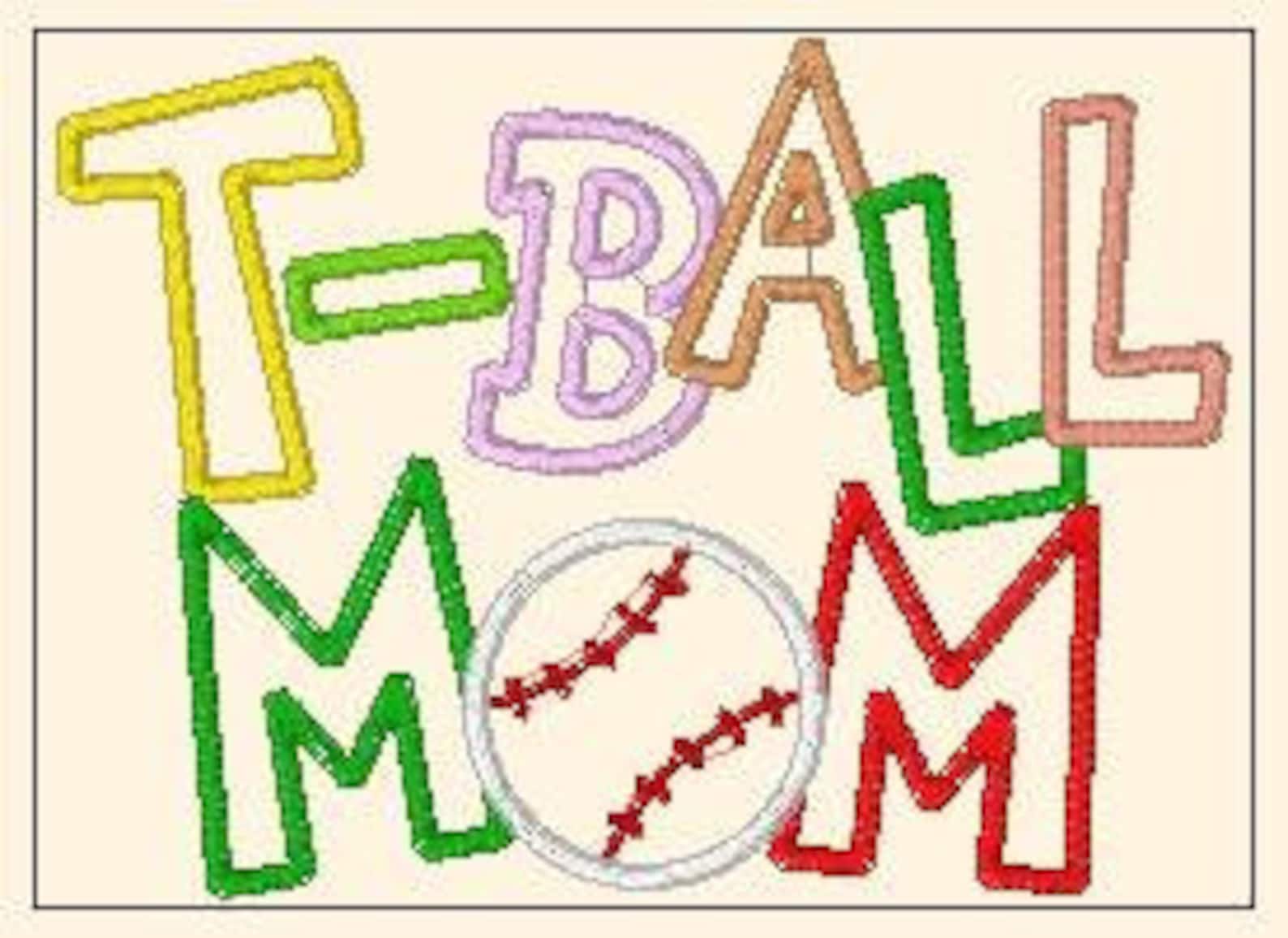 Summer T Ball Mom Digital Embroidery Design Machine Applique - Etsy
