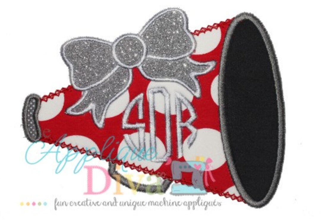 Fall Cheer Big Bow Megaphone Embroidery Design Machine Applique - Etsy