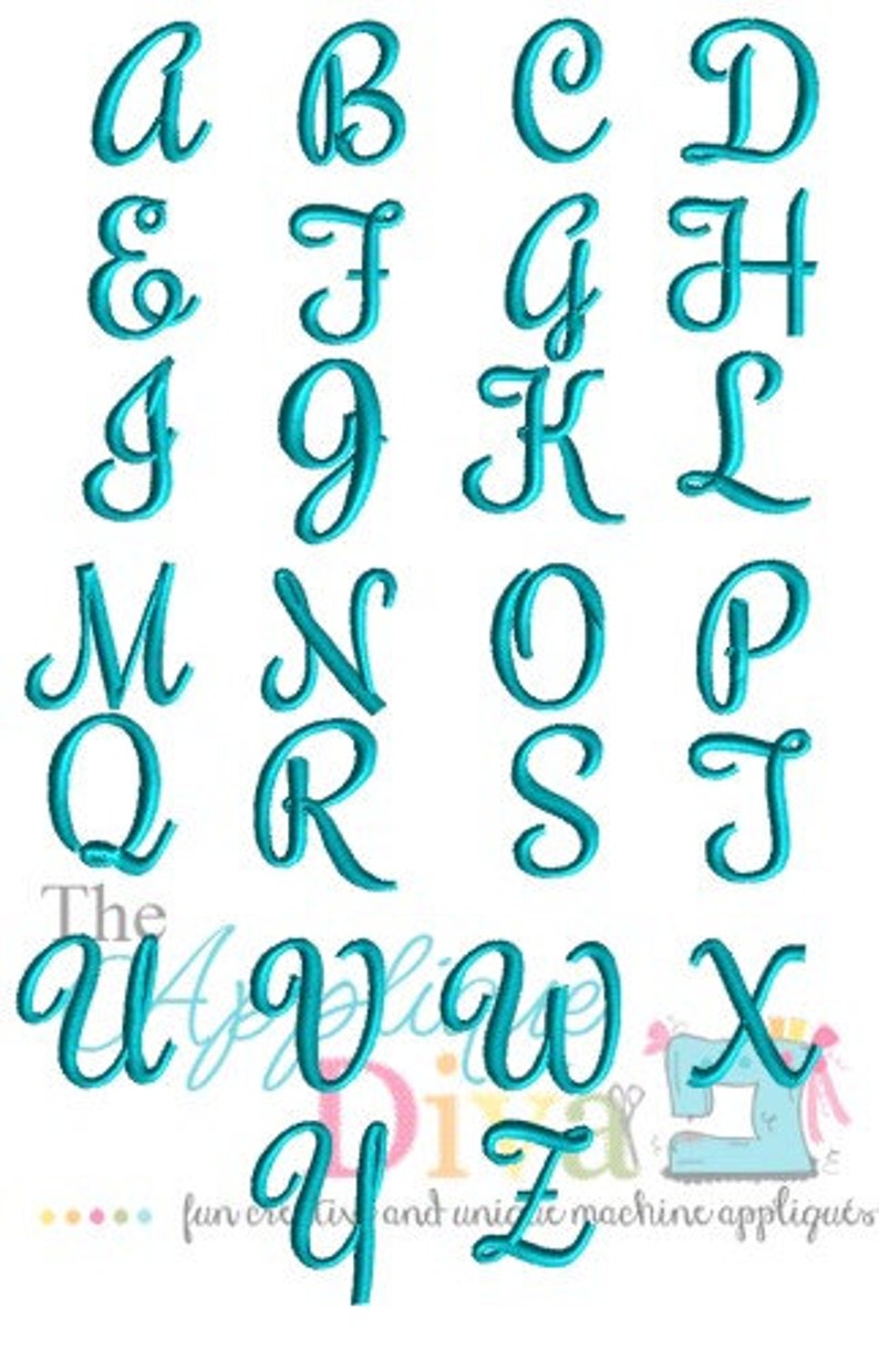 Pretty Simple Monogram Embroidery Font - Etsy