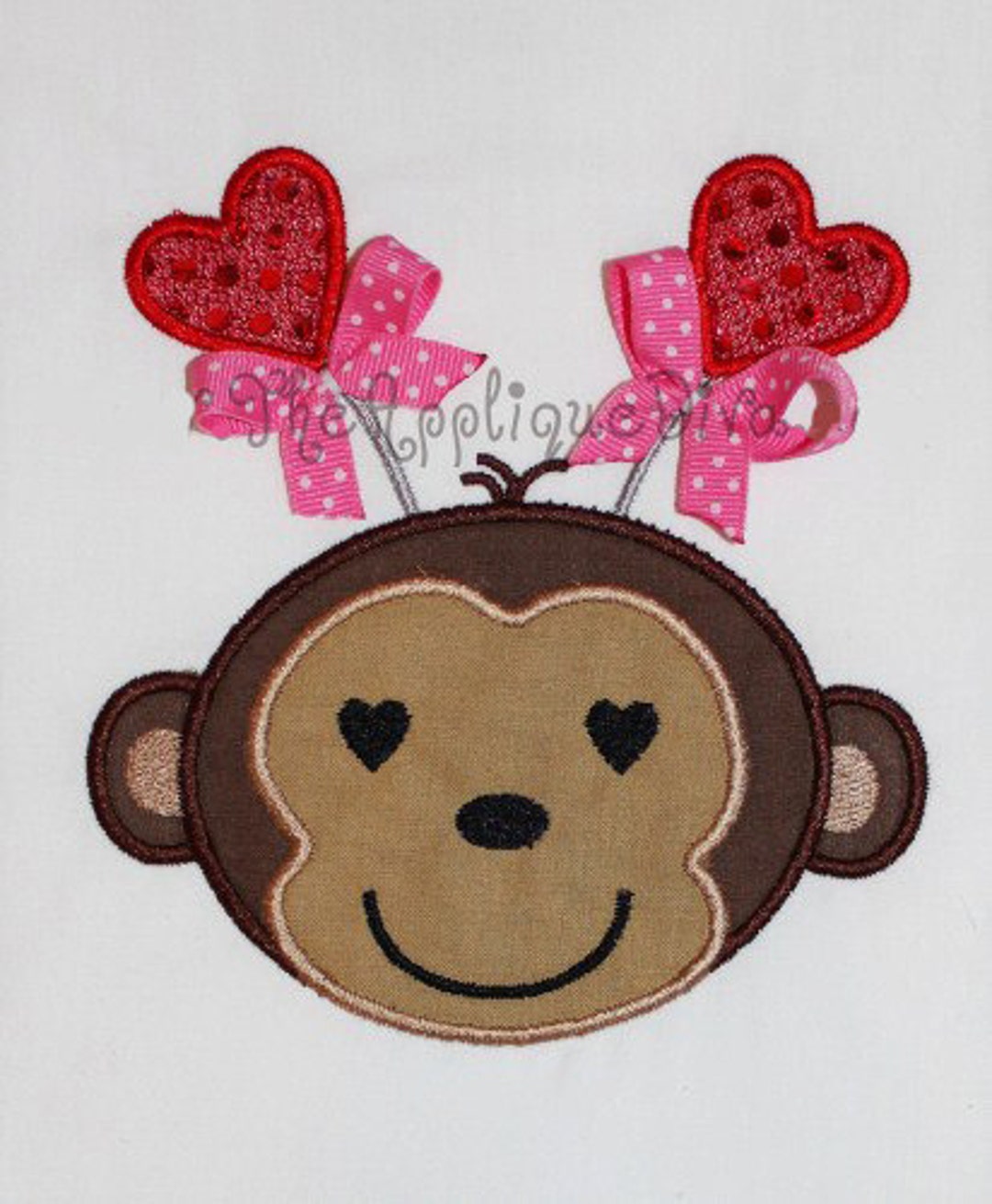 Valentine's Day Love Monkey Embroidery Design Machine Applique - Etsy