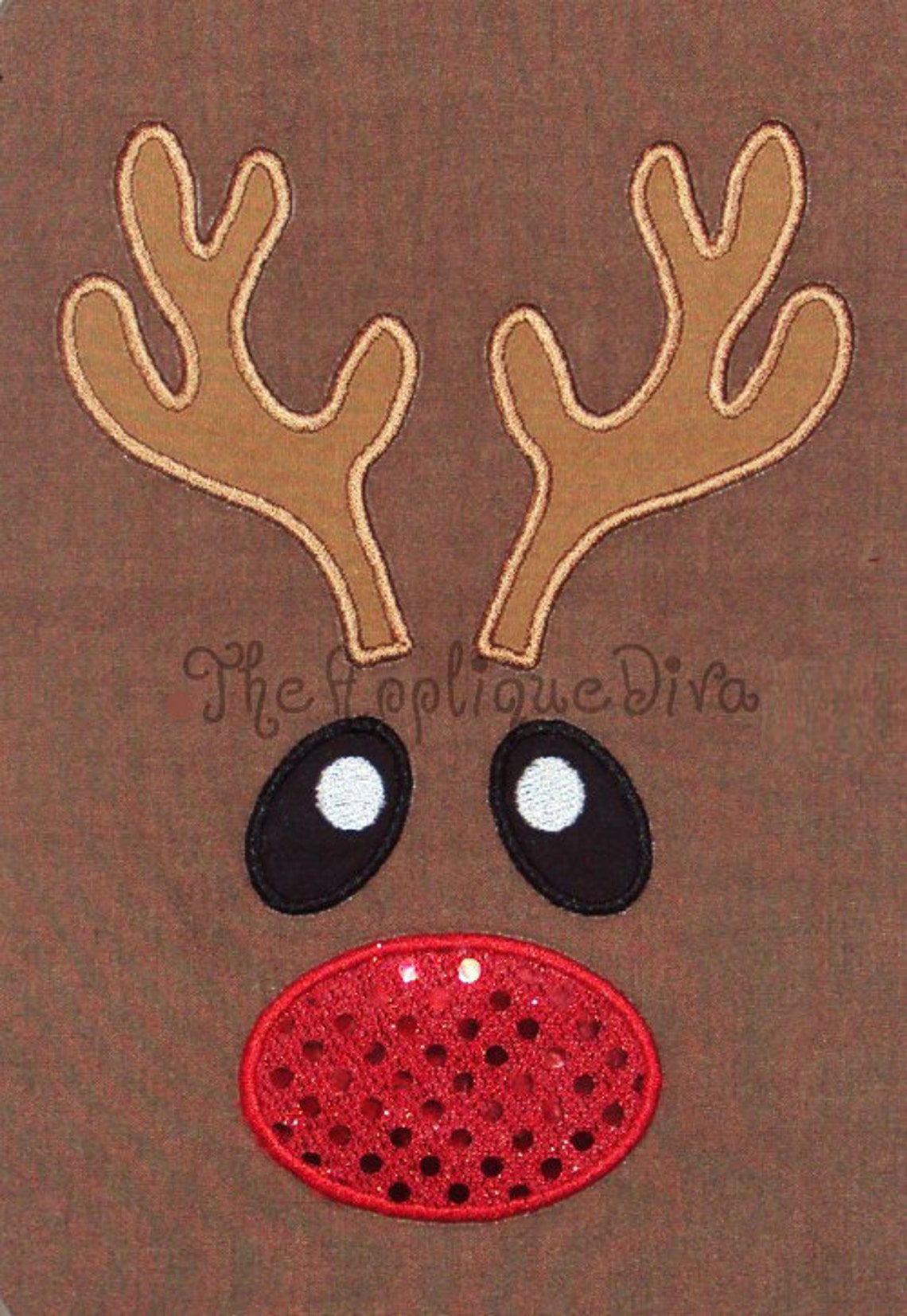 Christmas Reindeer Face Embroidery Design Machine Applique - Etsy