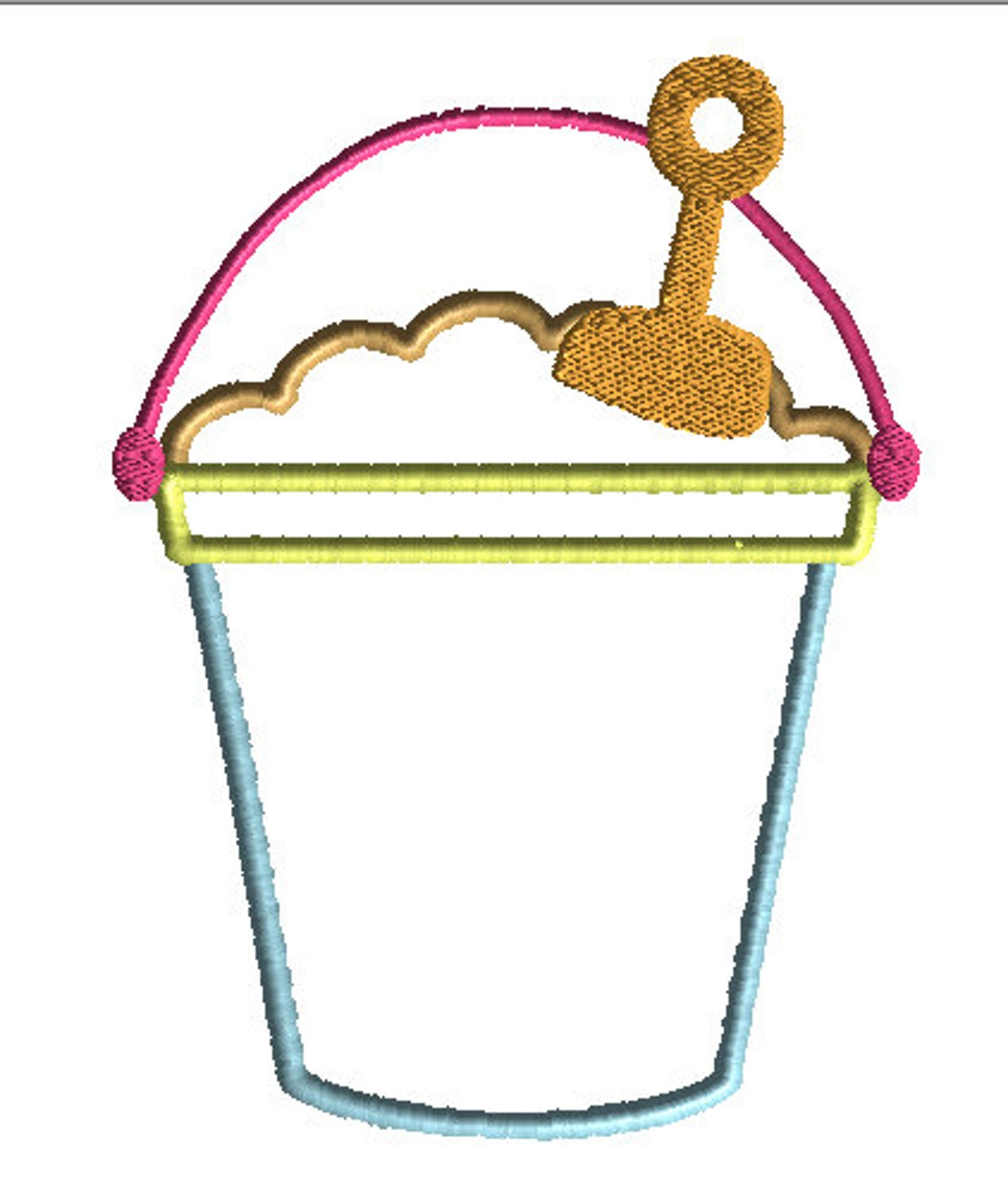 Summer Simple Sand Pail Embroidery Design Machine Applique - Etsy