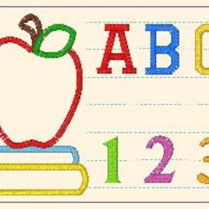 Back to School ABC 123 Frame Embroidery Design Machine Applique - Etsy