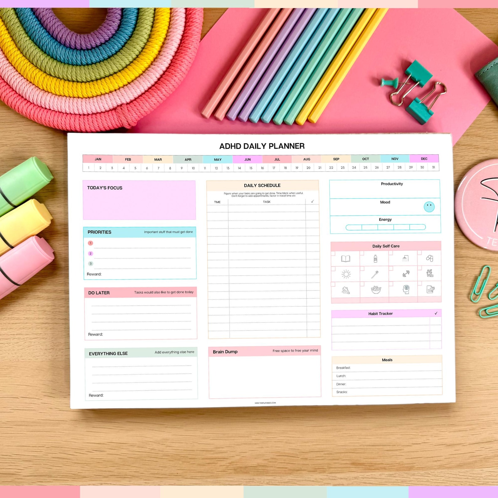 ADHD NOTEPAD for Neurodivergent Adults - Productivity Daily Planner ...