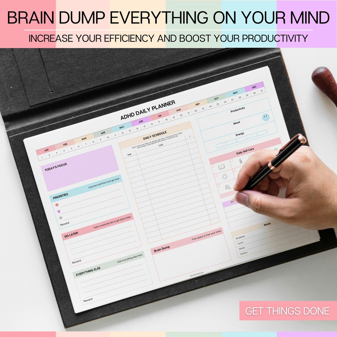 ADHD NOTEPAD for Neurodivergent Adults - Productivity Daily Planner ...