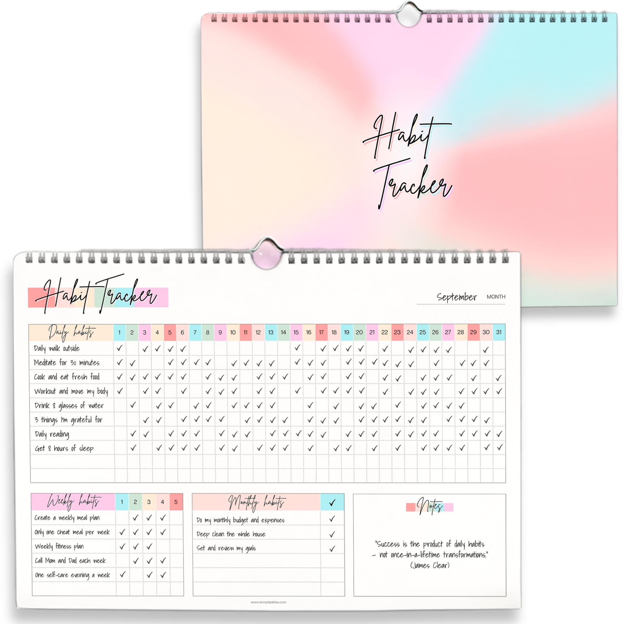 Habit Tracker Calendar – Daily, Weekly and Monthly Habit & Goal Tracker ...