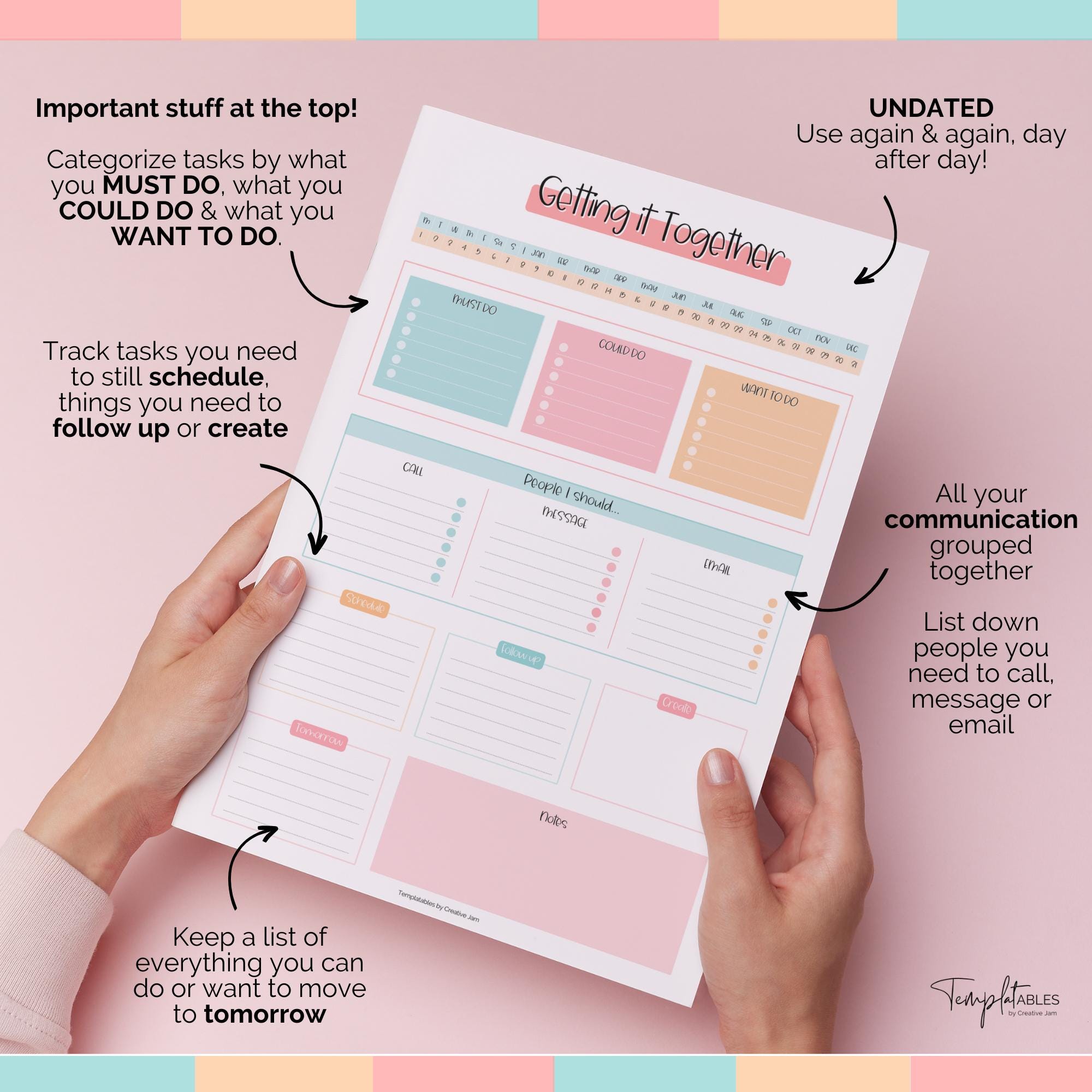 Brain Dump Notepad, to Do List Desk Pad, Productivity Planner, ADHD ...