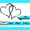 Custom Connected Heart Names Font Digital File Download SVG PNG JPEG - Etsy