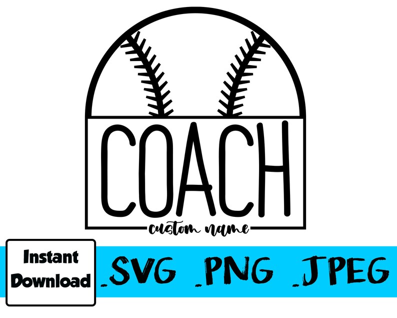 Baseball Coach SVG PNG JPEG Digital Files Tball Coach | Etsy