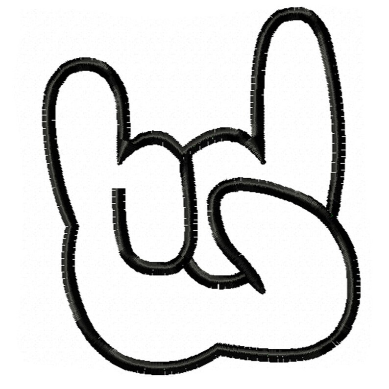 Sign Language Machine Embroidery Applique 4 Patterns 4x4 Hoop - Etsy