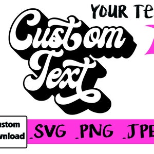Custom Retro Word Digital File Svg Png Your Custom Word Bubble Shadow ...
