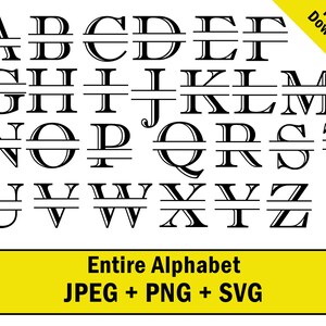 Simple Split Shadow Alphabet Monogram Digital Download SVG JPEG PNG - Etsy