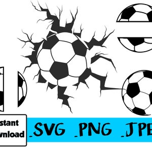 Soccer Ball Bundle Svg Png Cricut Digital Files Split Soccer Ball ...