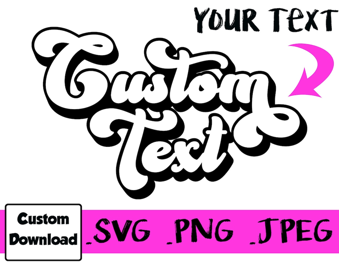 Custom Retro Word Digital File Svg Png Your Custom Word Bubble Shadow ...