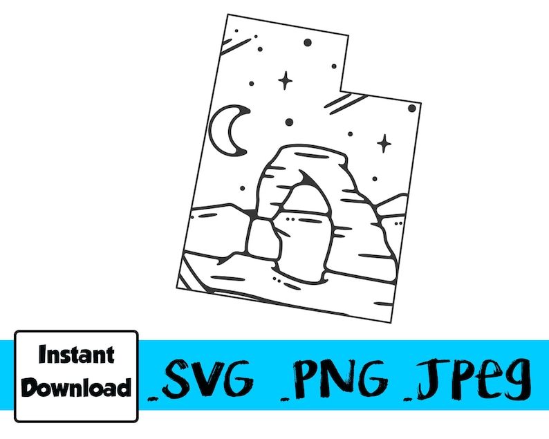 Utah Delicate Arch SVG State Digital File Moab Arches National Park ...