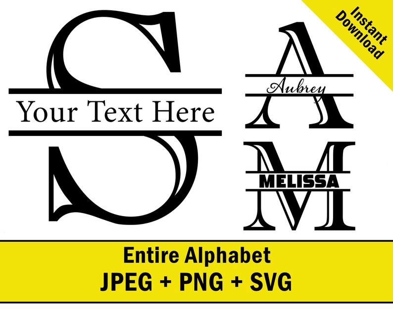 Simple Split Shadow Alphabet Monogram Digital Download SVG - Etsy