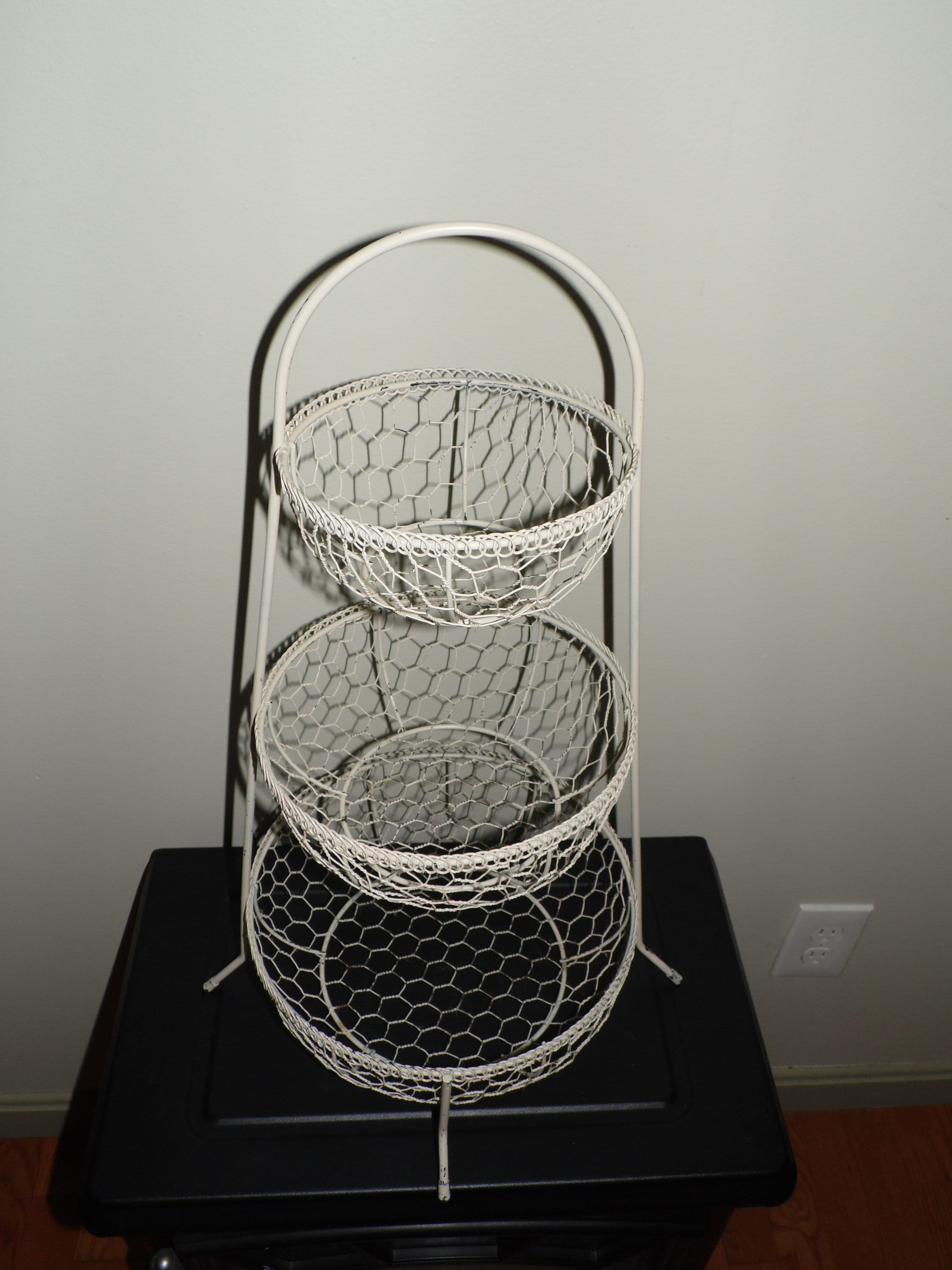 Vintage French Cottage Farmhouse 3 Tiered Wire Basket Stand - Etsy