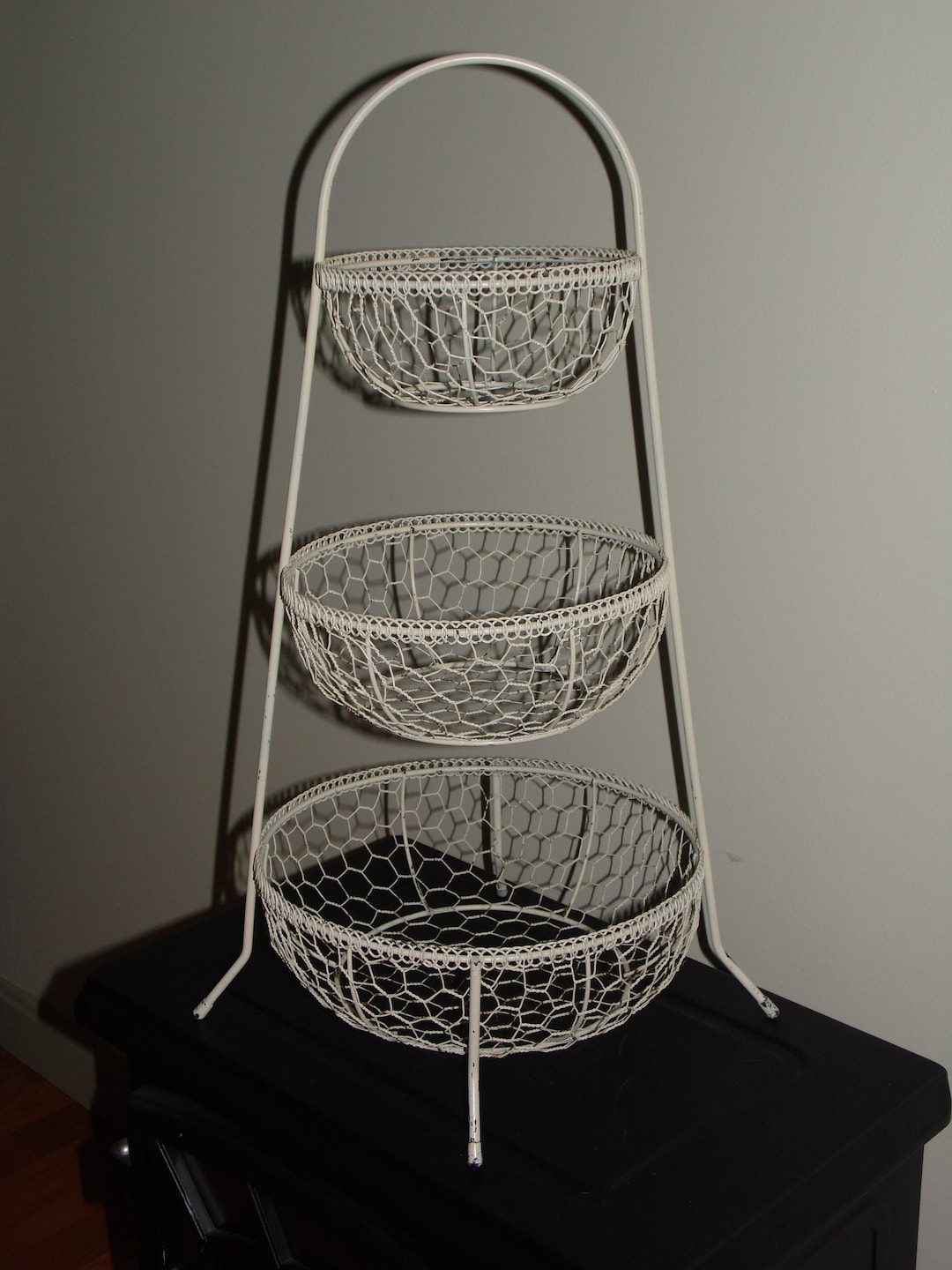 Vintage French Cottage Farmhouse 3 Tiered Wire Basket Stand - Etsy