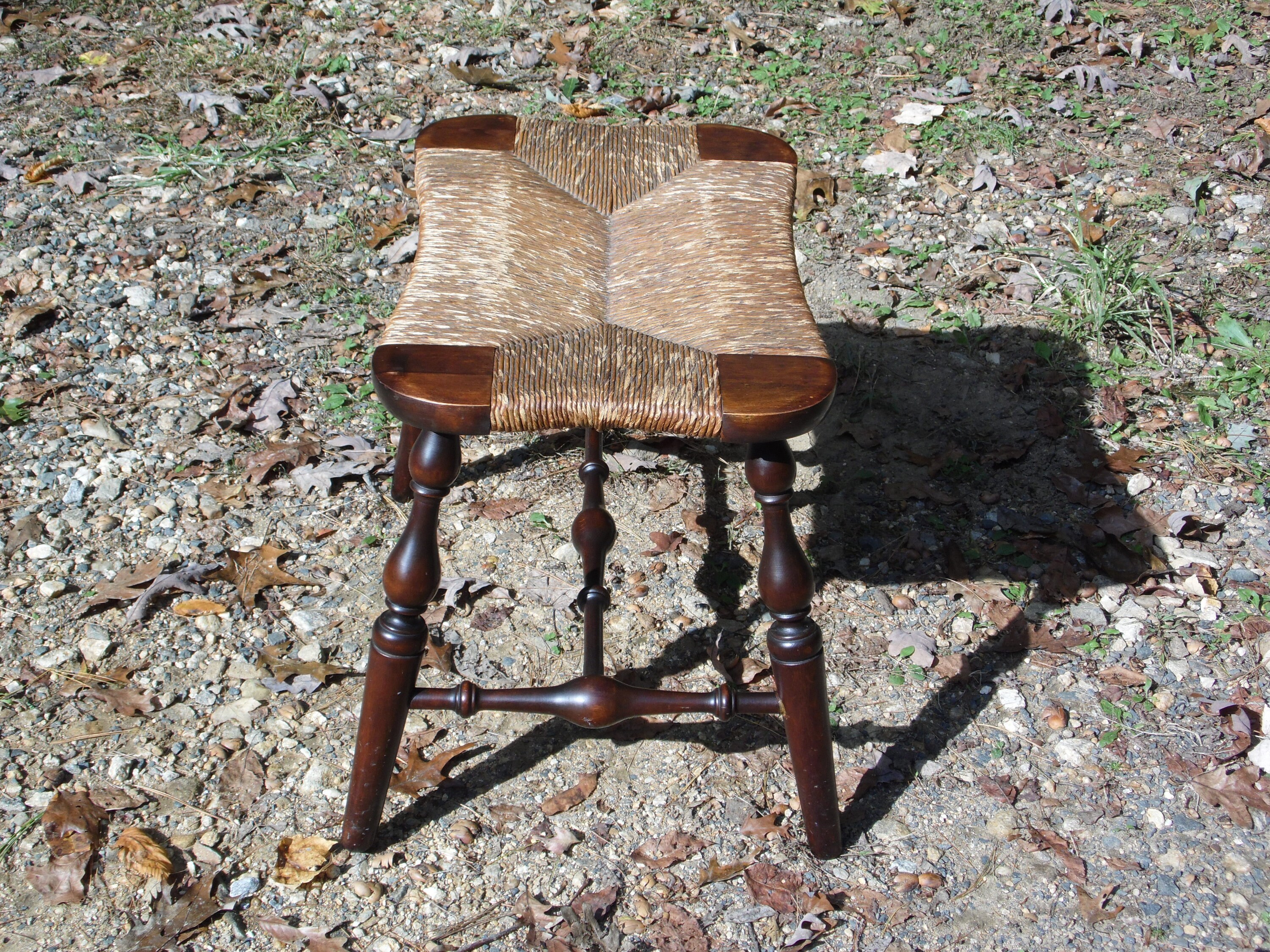 Vintage Rustic Farmhouse Kidney Shape Woven Rush Rope Wood - Etsy