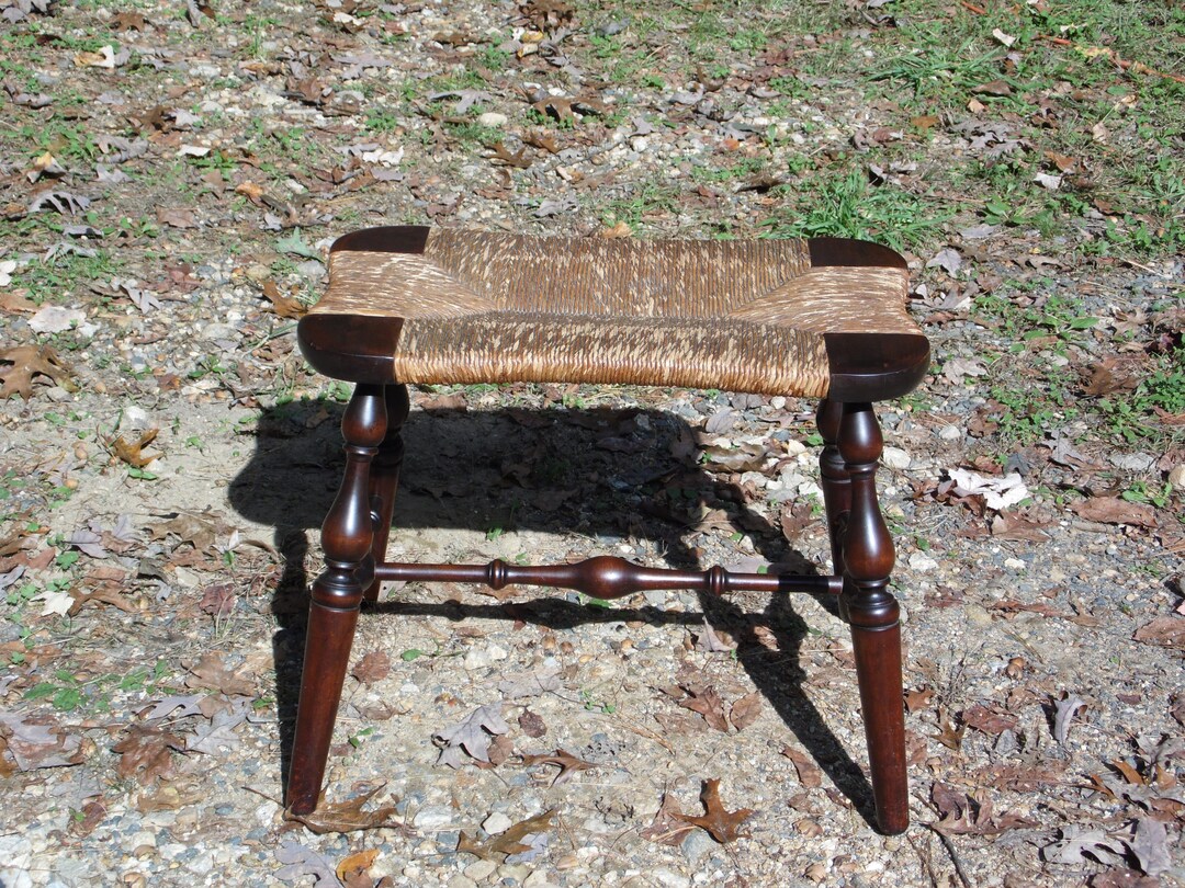 Vintage Rustic Farmhouse Kidney Shape Woven Rush Rope Wood - Etsy