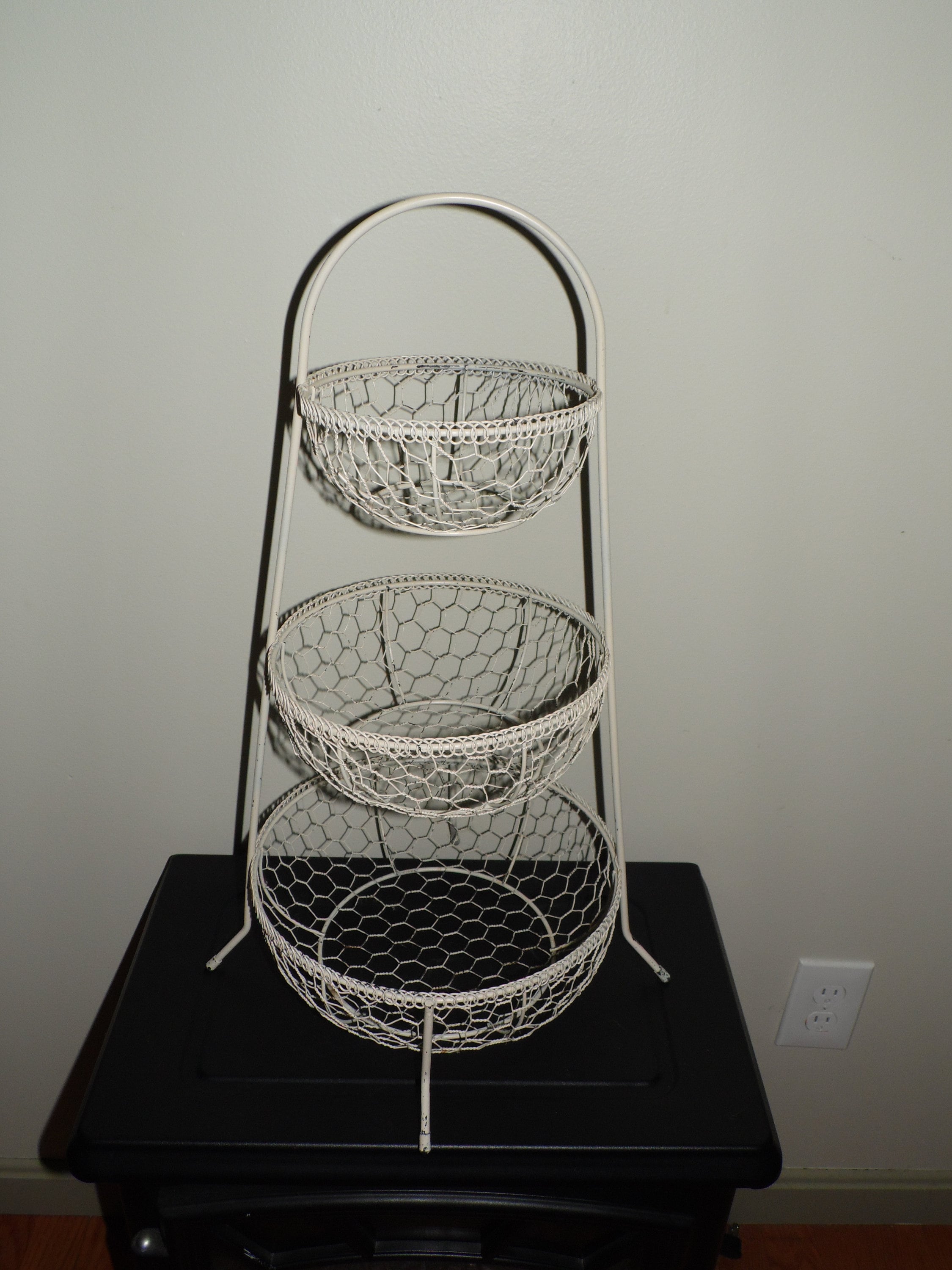 Vintage French Cottage Farmhouse 3 Tiered Wire Basket Stand - Etsy
