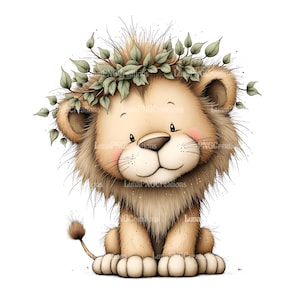 Baby Safari Clipart PNG, Animal Download, Floral Jungle Decor, Baby ...