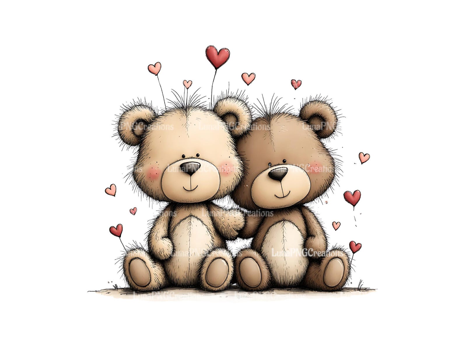 Valentine Bears Clipart PNG, Cute Teddy Bear Download, Love Heart ...