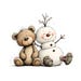 Snowman and Friends Clipart, Winter Holiday PNG Bundle (digital ...