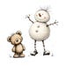 Snowman and Friends Clipart, Winter Holiday PNG Bundle (digital ...