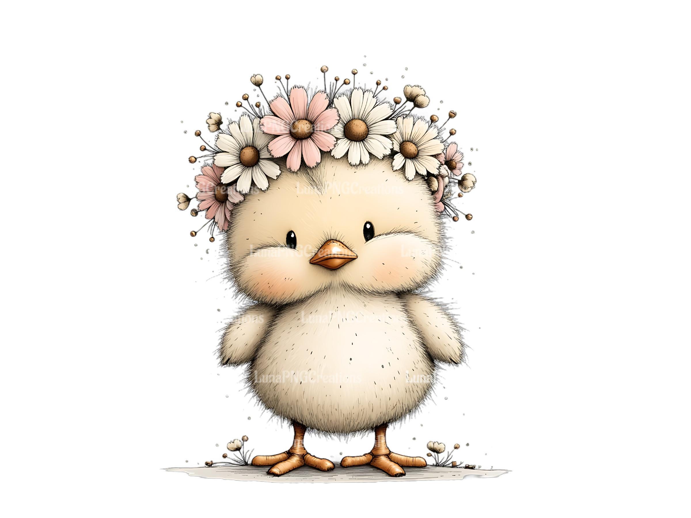 Easter Chick Clipart PNG, Spring Baby Chicken Art, Whimsical Easter Egg ...
