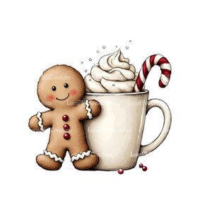 Gingerbread Christmas Clipart, Holiday Digital Art (PNG Files) - Etsy