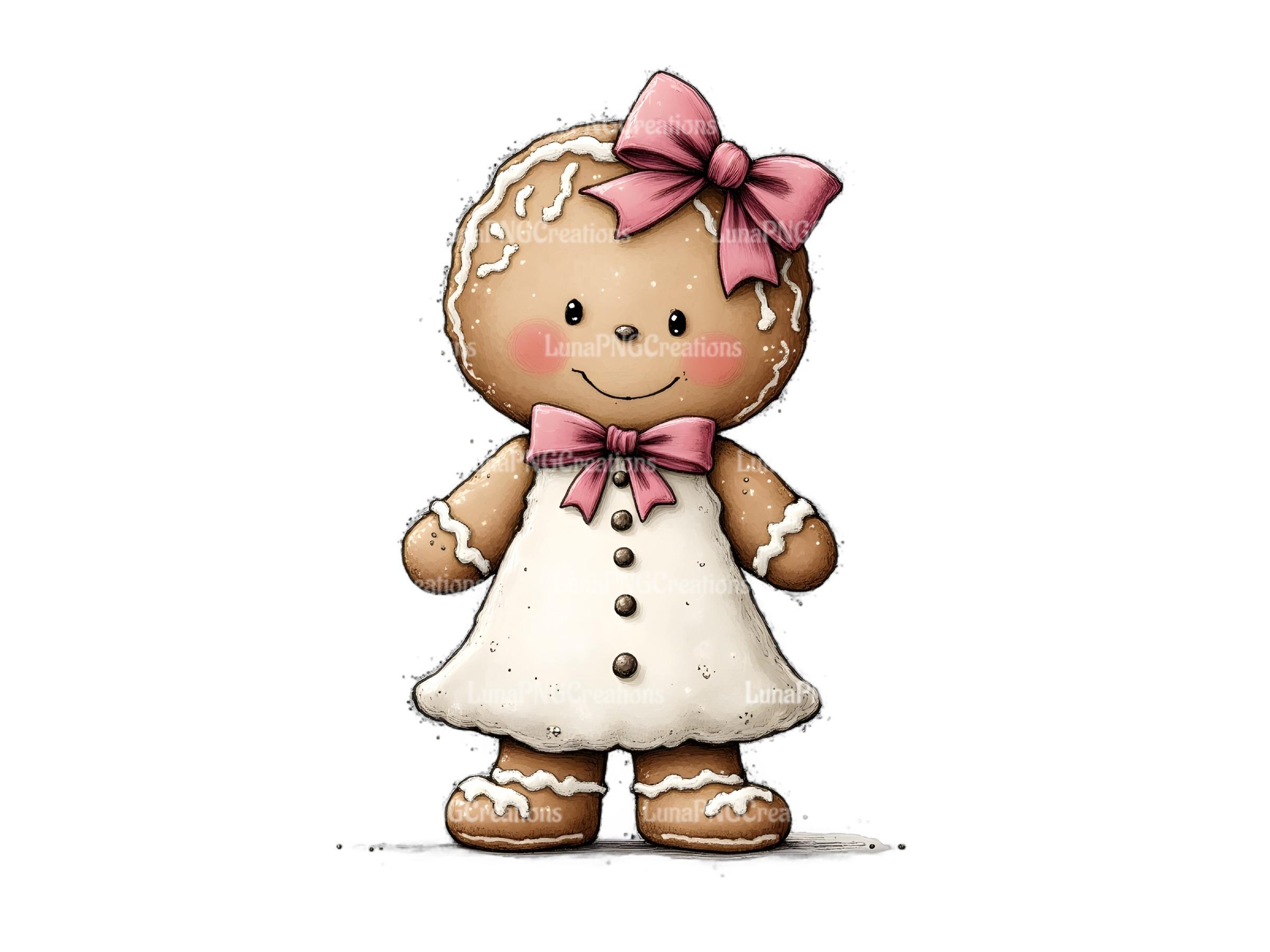 Gingerbread Christmas Clipart, Holiday Digital Art (PNG Files) - Etsy