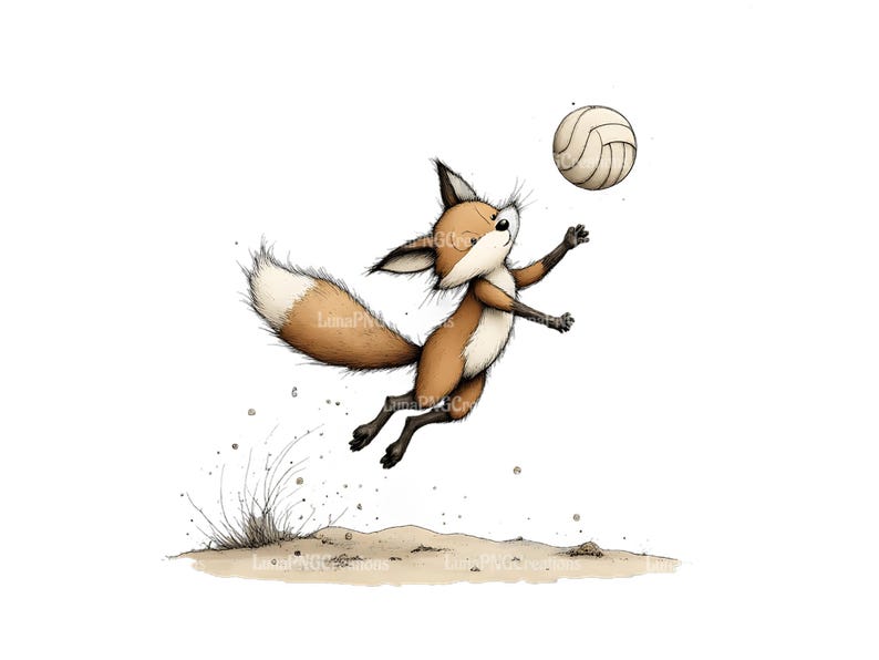 Volleyball Animals Clipart PNG, Cute Sports Designs, Whimsical Kids ...